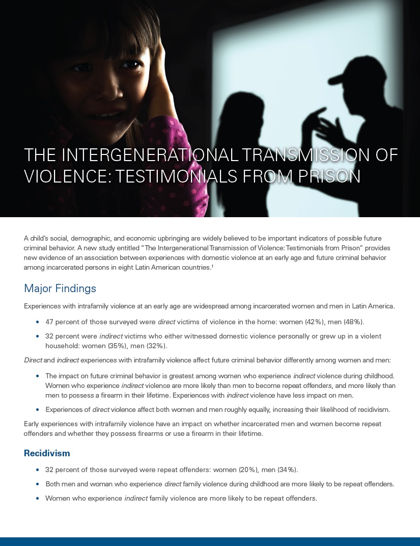 The Intergenerational Transmission of Violence: Testimonials from ...