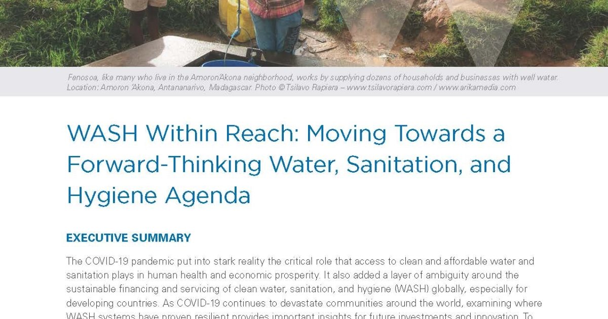 WASH Within Reach: Moving Towards a Forward-Thinking Water, Sanitation ...
